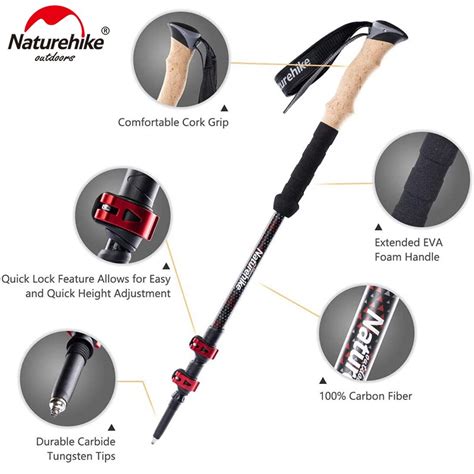 Naturehike Carbon Fiber Trekking Poles Collapsible Grandado