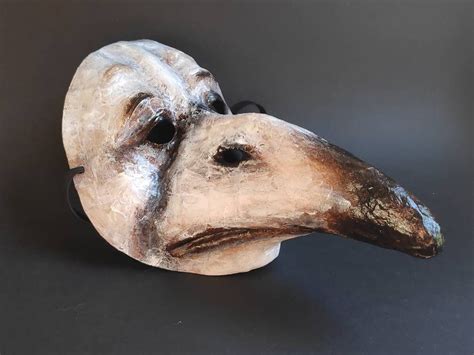 Plague Doctor Mask Paper Mache Mask Crow Mask Raven Mask Etsy