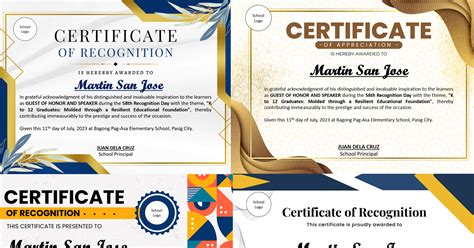 NEW CERTIFICATE TEMPLATES FOR GUEST SPEAKERS Editable And FREE To
