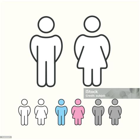 Set Simbol Gender Pria Dan Wanita Ikon Vektor Tanda Man Woman Ilustrasi