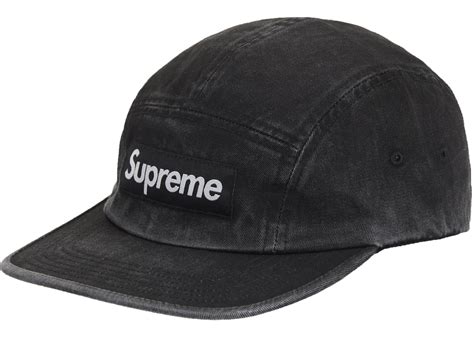 Supreme Washed Chino Twill Camp Cap Ss25 Black Ss25 Us