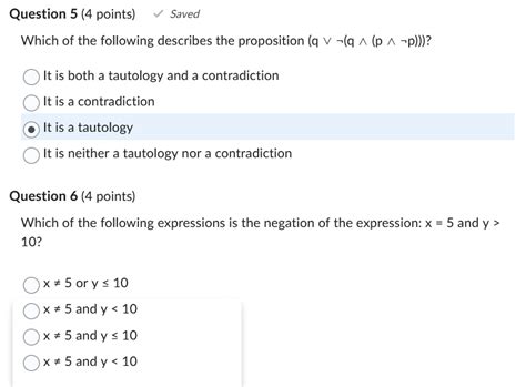 Solved Question Points Saved Which Of The Following Chegg