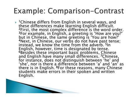 Writing A Comparison Contrast Paragraph Ppt