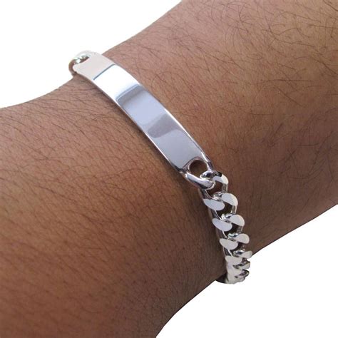 Mens Silver Id Bracelet 22 Gram Identity Bracelet With Etsy