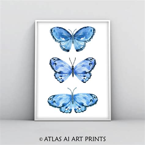 Butterfly Printable Wall Art Butterfly Print 3 Butterflies Watercolor