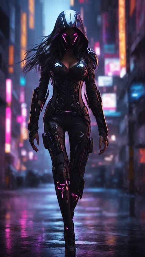 Арт девушка киберпанк Пикабу