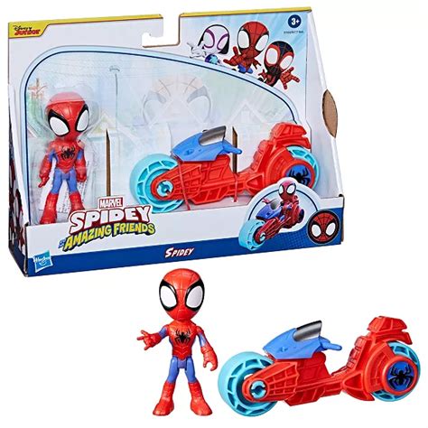 Marvel Spidey And His Amazing Friends Spidey With Motorcycle By Hasbro