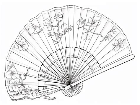 Delicate Japanese Fan Coloring Coloring Page