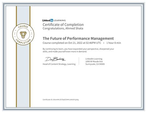 Ahmed Shata On Linkedin Certificate Of Completion