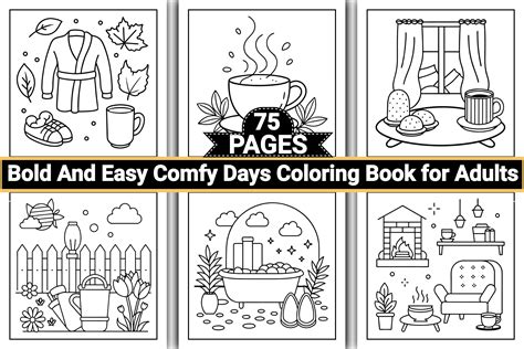 Bold And Easy Comfy Days Coloring Pages Graphic By Tamim Store