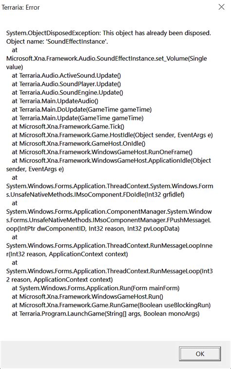 Reported Crash To Desktop This Object Has Already Been Disposed
