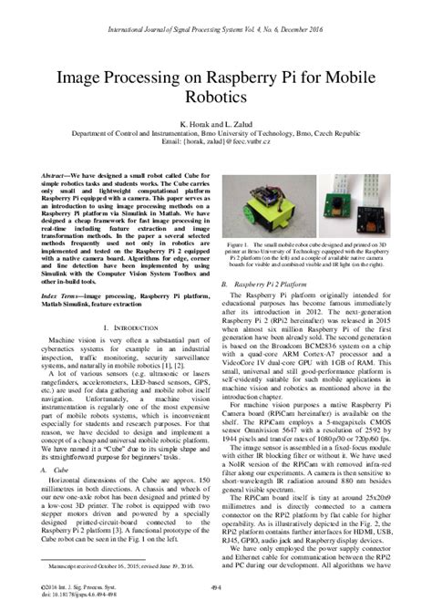 pdf image processing on raspberry pi for mobile robotics