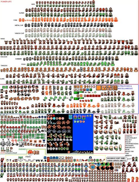 Super Mario Bros Sprites Nes