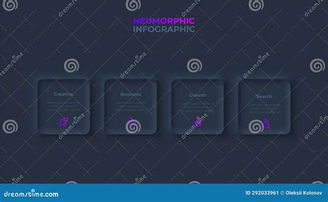 Horizontal Progress Infographic Chart Design Template Set For Dark Theme Cartoon Vector