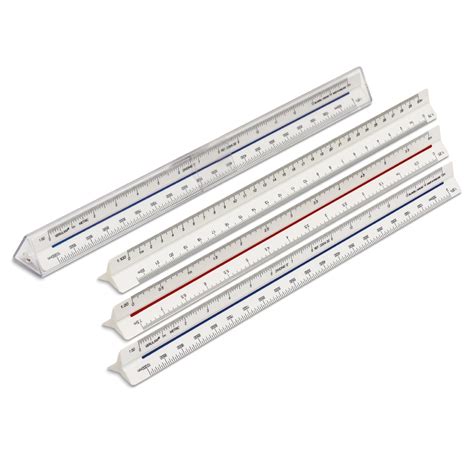 300mm Verulam Architects Triangular Scale Ruler Plastic No2 Scales