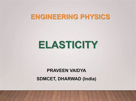 Introduction To Elasticity Of Materials PPTX
