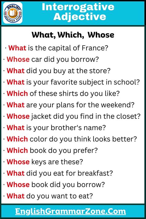 100 Examples Of Interrogative Adjective In Sentence