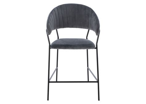 ΣΚΑΜΠΟ ΜΠΑΡ Hm8734 01 Theodore ΒΕΛΟΥΔΟ ΓΚΡΙ ΜΕ ΜΑΥΡΟ ΜΕΤΑΛΛΙΚΟ ΣΚΕΛΕΤΟ