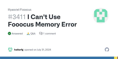 I Cant Use Fooocus Memory Error · Lllyasviel Fooocus · Discussion