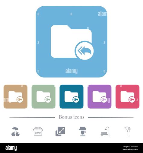 Root Directory White Flat Icons On Color Rounded Square Backgrounds 6