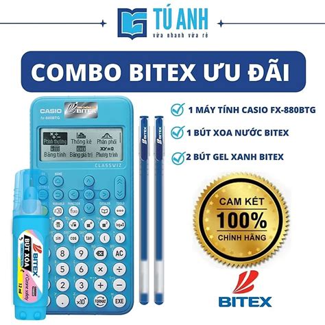 Máy Tính Casio Fx 880 Btg Combo Bitex Ưu Đãi Keynews
