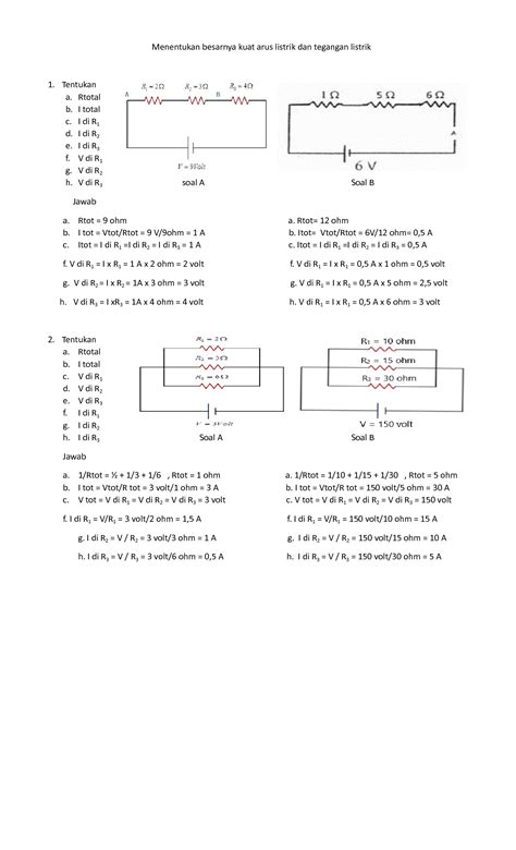 SOLUTION: Latihan soal arus dan tegangan listrik - Studypool