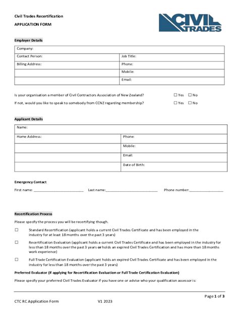 Fillable Online Page 1 Of 3 Ctc Rc Application Form V1 2023 Fax