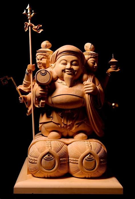 三面大黒天像 特注の仏像販売仏像彫刻の専門店の仏像彫刻原田 仏像 観音菩薩像 大黒 大黒 仏像 観音菩薩像
