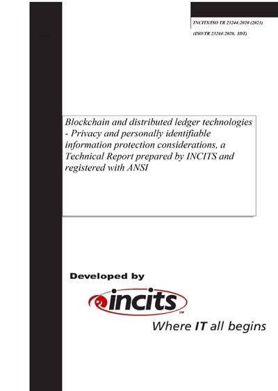 INCITS ISO TR Blockchain And Distributed Ledger Technologies Privacy And