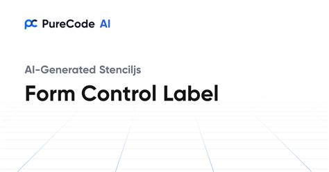 Deploy Stenciljs Form Control Label Fast With Ai