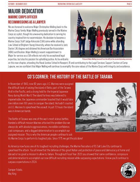 Usmc Recruiting Station Slc Newsletter October December 2023 Gnd186mcl