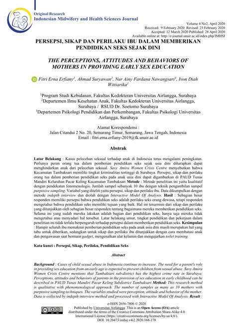 Pdf The Perceptions Attitudes And Behaviors Of Mothers In Providing