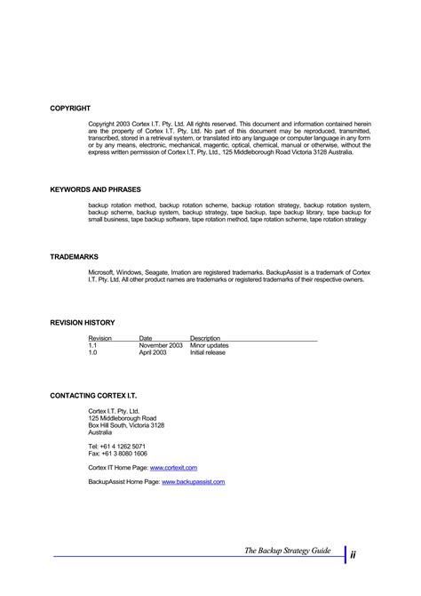 Backup Strategy Plan Pdf