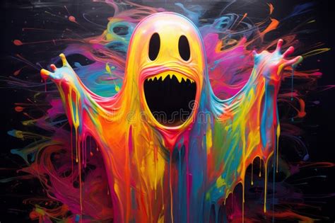 Elusive Smiling Colorful Ghost Generate Ai Stock Image Image Of Gray India 311515297
