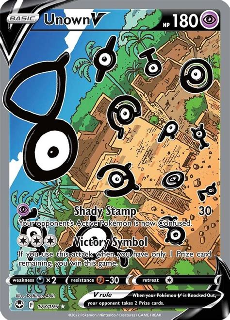 Unown V Alternate Full Art Swsh12 Silver Tempest Pokemon