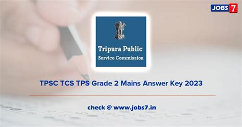 Tpsc Tcs Tps Grade 2 Mains Answer Key 2023 Pdf Released Check Exam