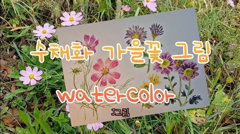 수채화 꽃 나뭇잎 수채화기초 코스모스 그리기 Cosmos 가을꽃 그리기 말씀묵상 알록달록 살랑살랑