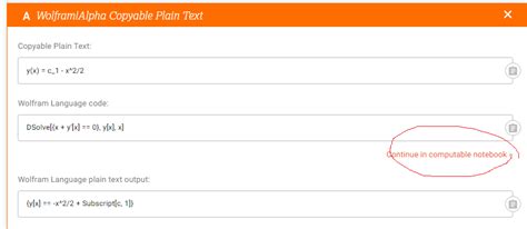 Wolfram Alpha Queries Convert WolframAlpha Output To LaTeX