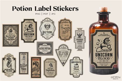 Potion Label Halloween Potion Labels Graphic By Geminipaperie
