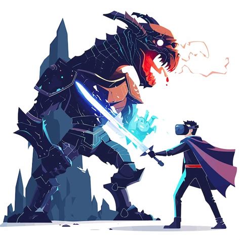 Premium Vector Virtualrealitygamesconceptmalecharacter With Monister