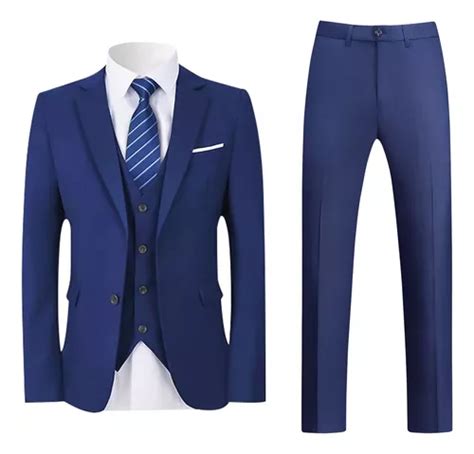 Traje Casual Caballero Tres Piezas Azul Marino Para Hombre Envío gratis