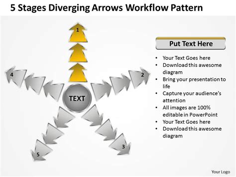 Stages Diverging Arrows Workflow Pattern Circular Layout Process