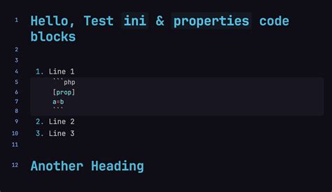 Nested And Indented Ini Code Blocks Break Formatting In Editor Bug