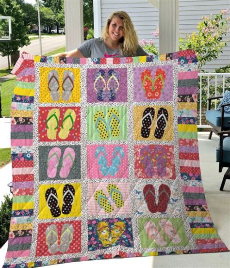 Flip Flop Art Collection Quilt Blanket Teeruto