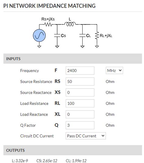 Lc Pi Filter Calculator