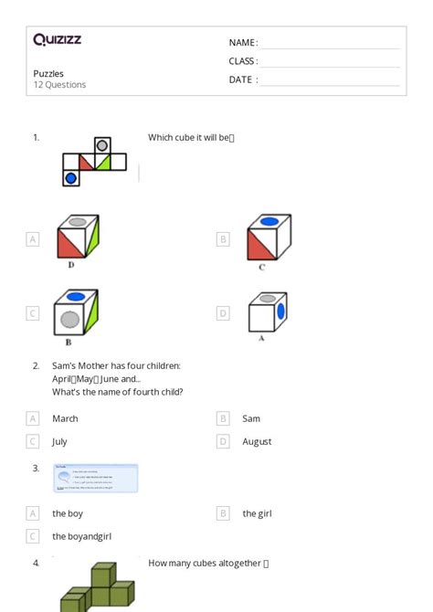 50 Math Puzzles Worksheets For 1st Grade On Quizizz Free Printable