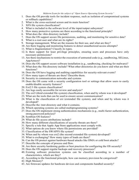 Open Source Os Security Exam Questions