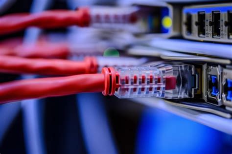 Premium Photo Lan Fiber Optic Cable Connected To The Server Switch