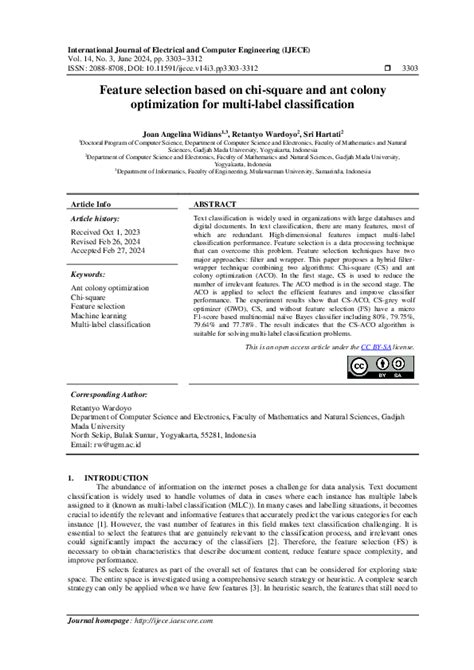 Pdf Feature Selection Based On Chi Square And Ant Colony Optimization For Multi Label