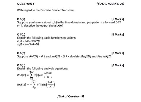 solved question 5 [total marks 25] with regard to the